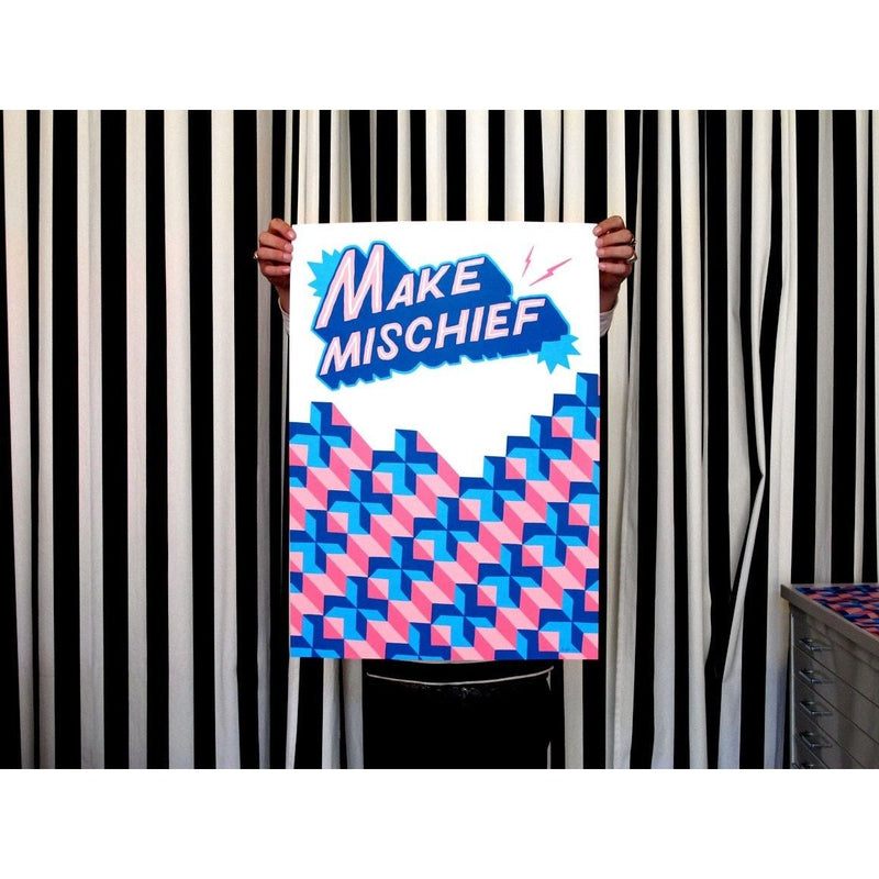 Ornamental Conifer | Make Mischief Typographic Poster - Poster Child Prints