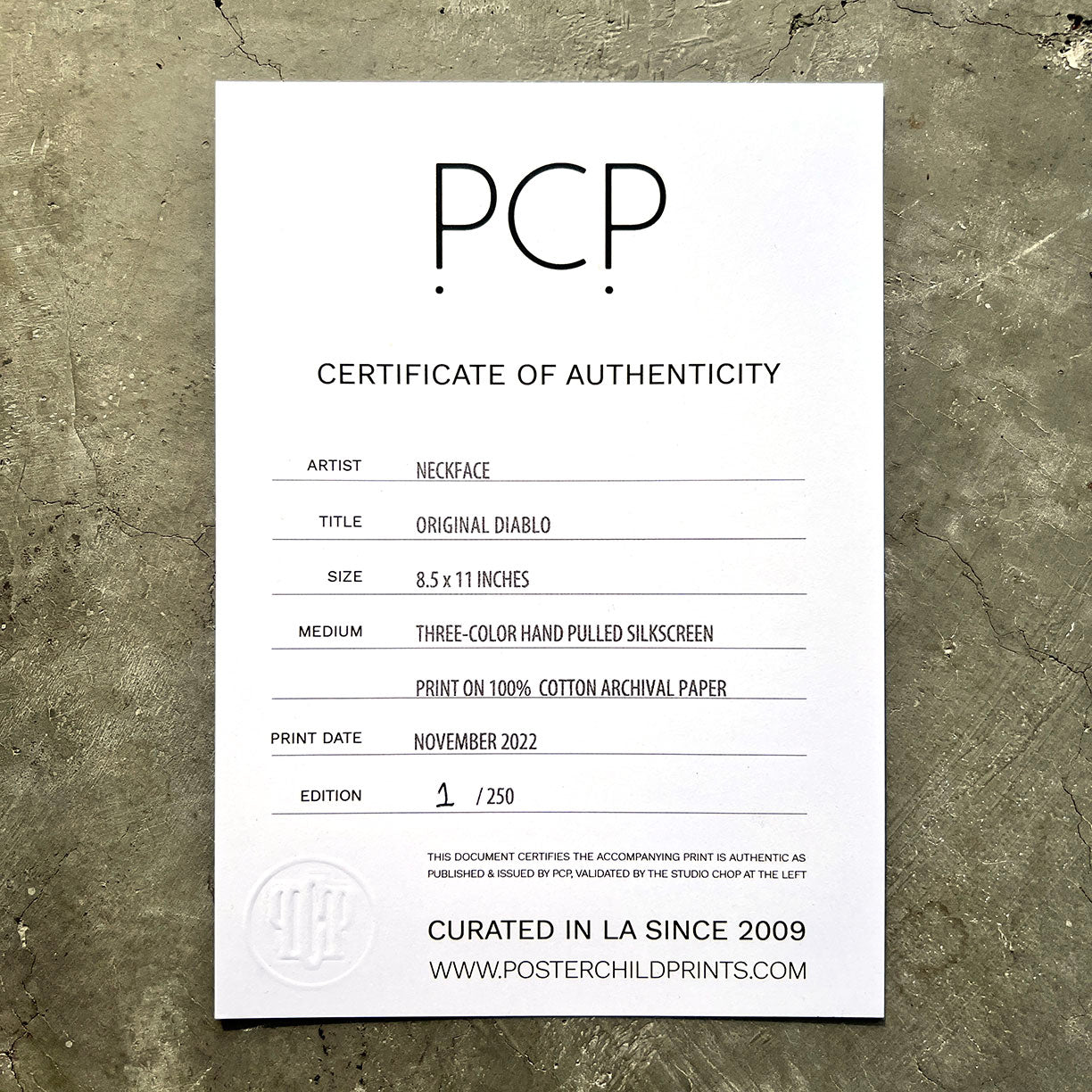 Neckface | Art Print | Original Diablo | Poster Child Prints